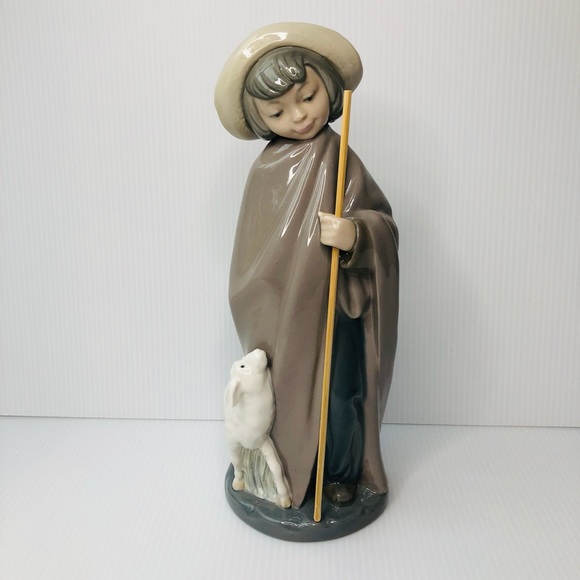 Lladro | Art | Nao Lladro Shepherd Boy With Lamb Porcelain Figurine ...